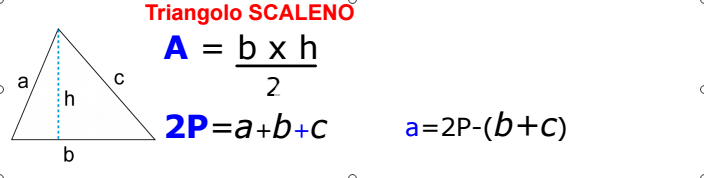 TRIANGOLO SCALENO FORMULE